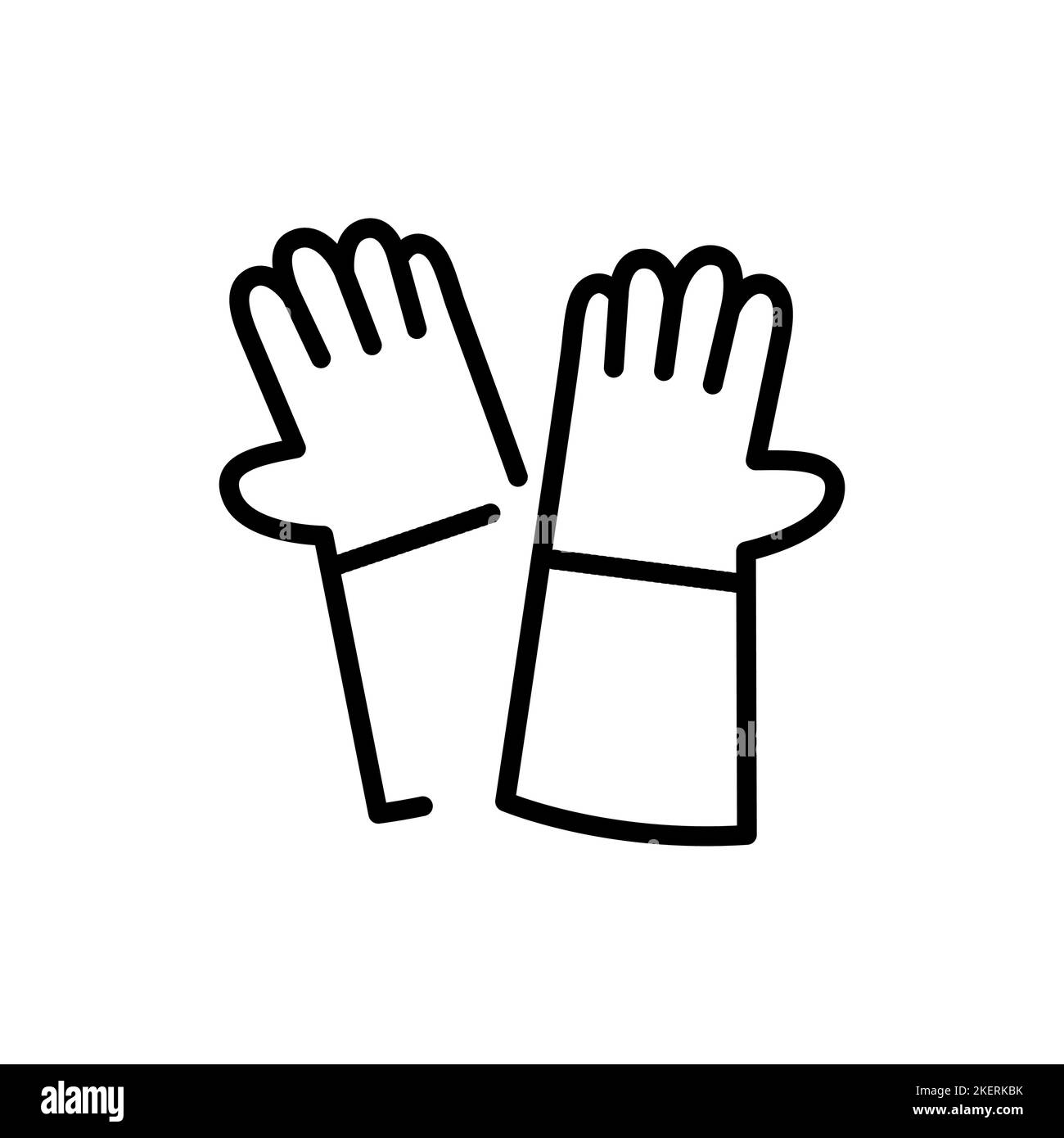 Protective gloves black line icon. Work uniform. Hands safety Stock Vector Image & Art - Alamy
