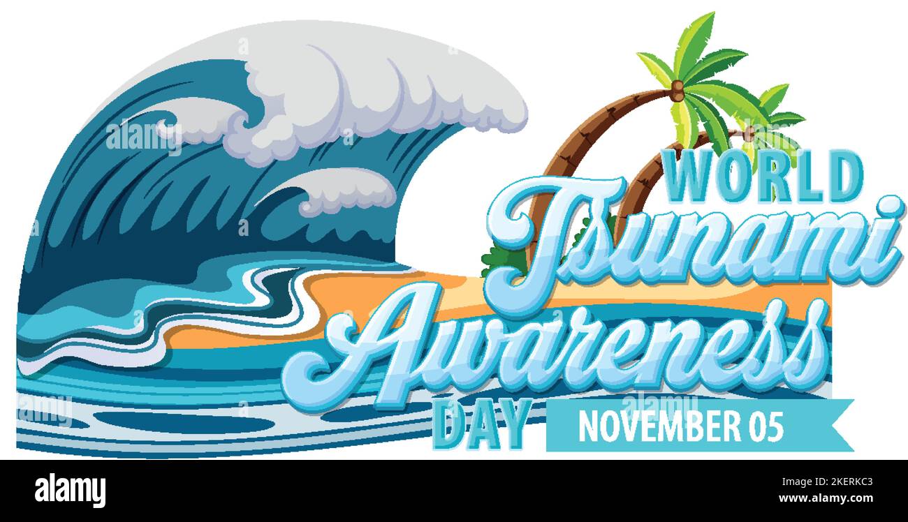 World Tsunami Awareness Day Logo Design illustration Stock Vector Image ...