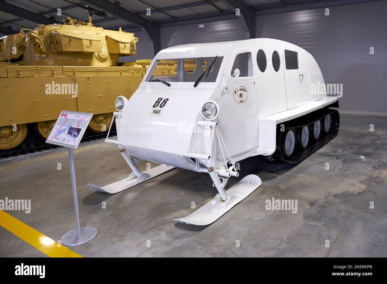 1943 Bombardier B8 snowmobile at the Museum of Armored Vehicles Stock ...