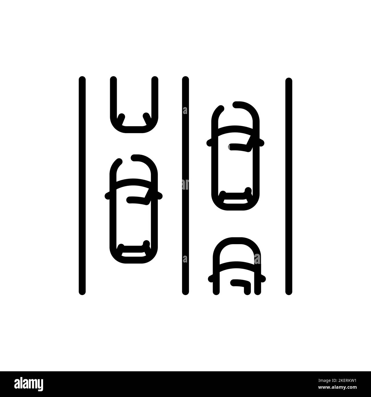 Auto traffic jams olor line icon. Road construction. Pictogram for web ...