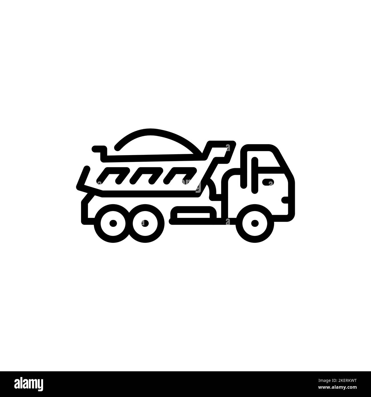 Bulk truck olor line icon. Road construction. Pictogram for web page ...