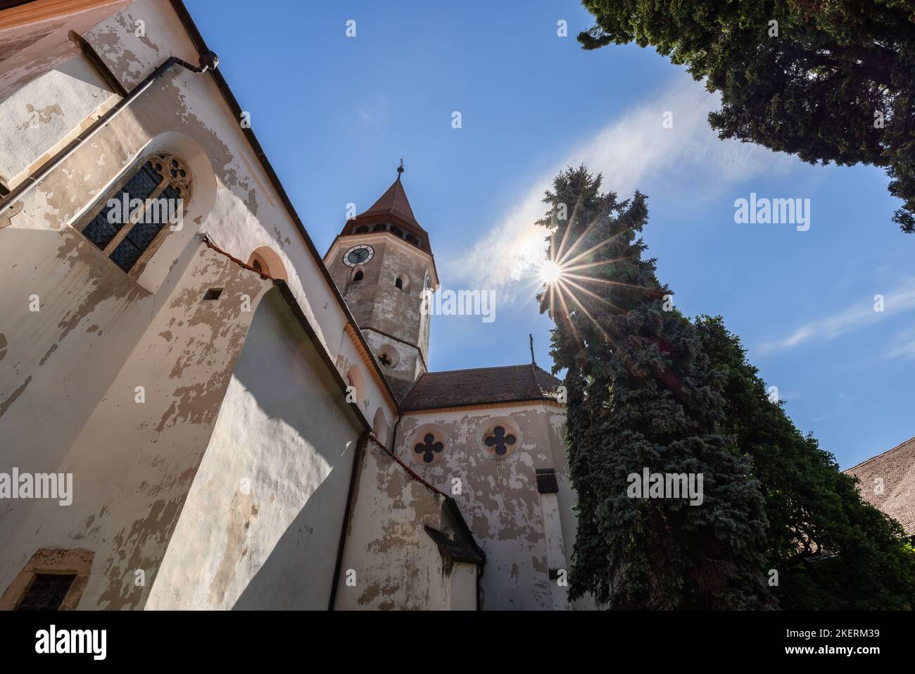 Sun shines through old fir, Prejmer fortified church - most popular ...