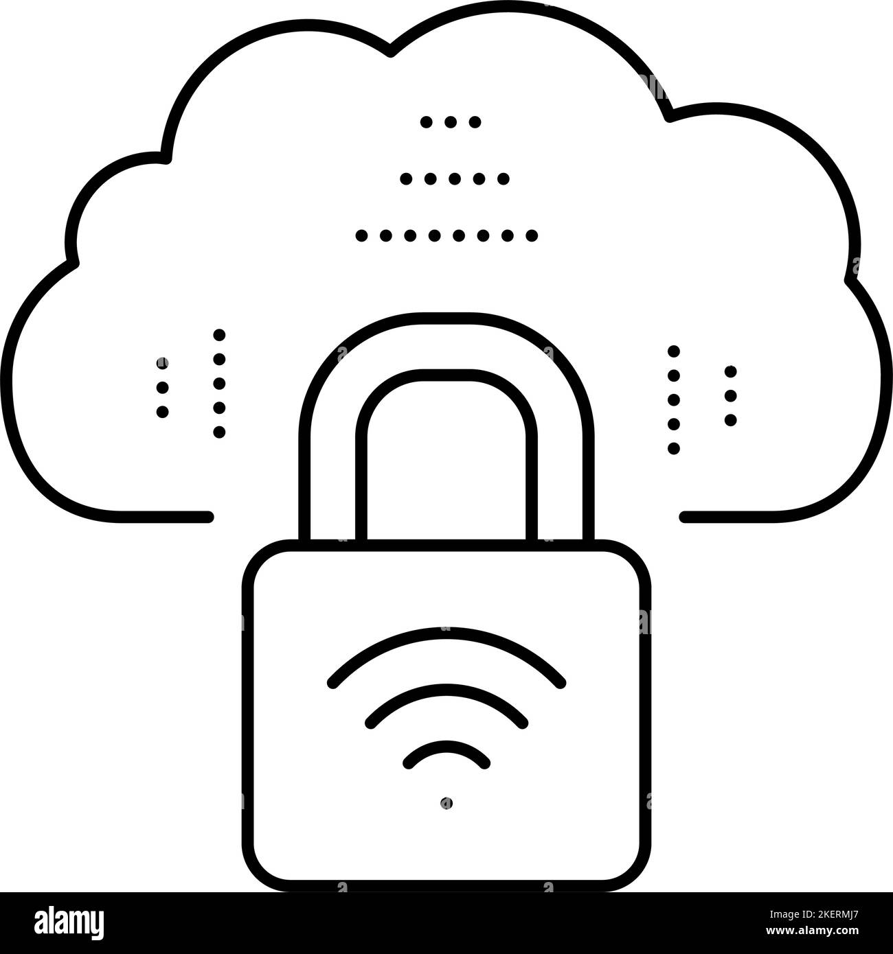 internet padlock line icon vector illustration Stock Vector Image & Art ...