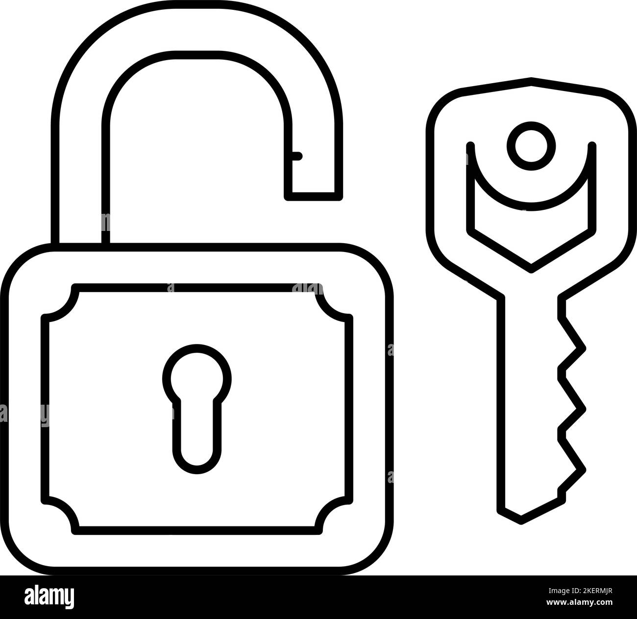 key padlock line icon vector illustration Stock Vector Image & Art - Alamy