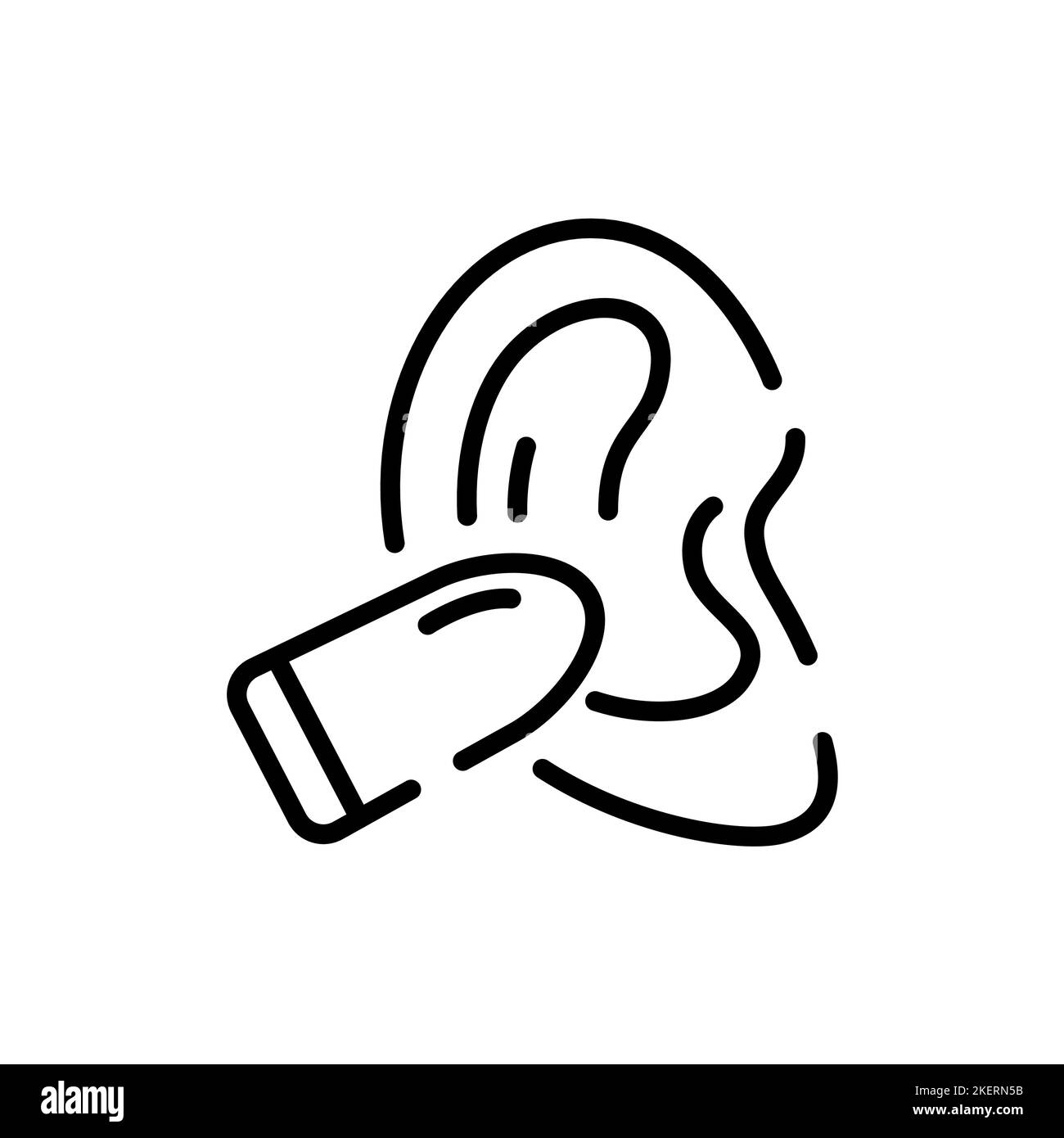 Ear plug black line icon. Face safety. Soundproof element Stock Vector ...