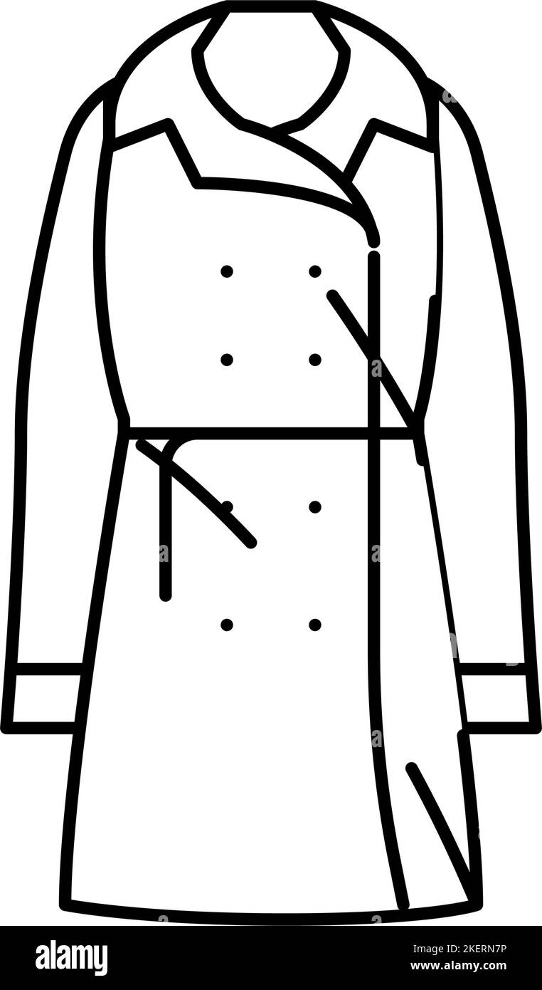 trench coat outerwear female line icon vector illustration Stock Vector ...