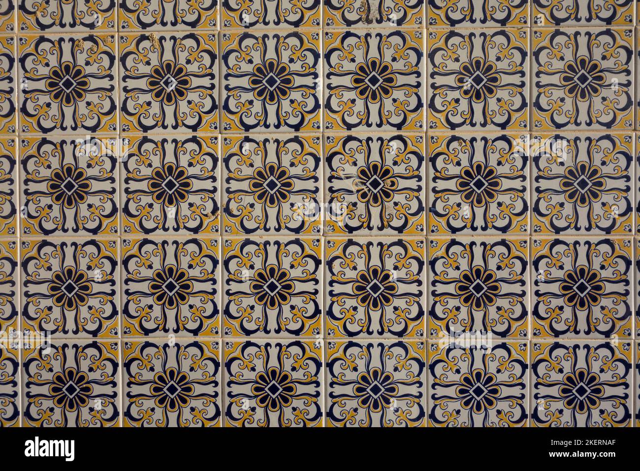 Typical Portuguese ceramic tiles on buildings and houses, Tavira ...