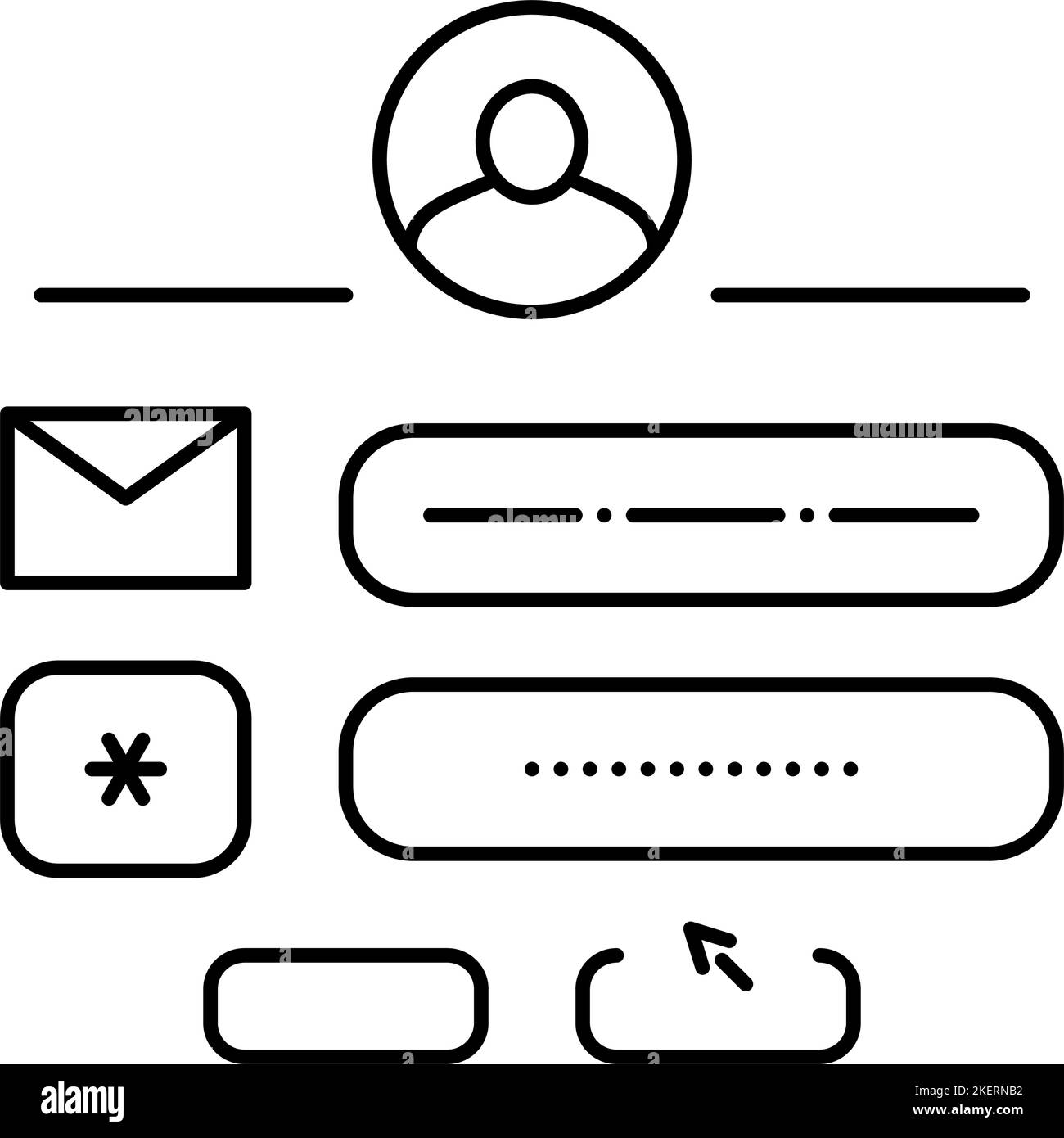 sign up with e-mail line icon vector illustration Stock Vector Image ...
