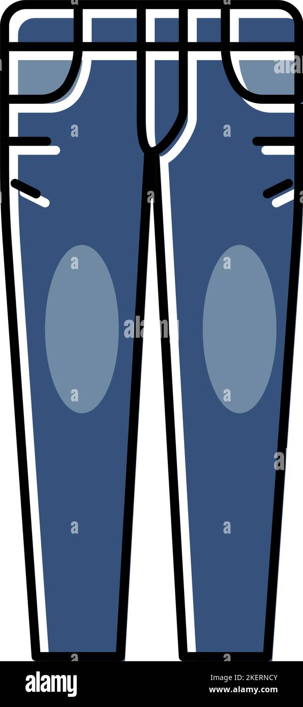 female denim pants color icon vector illustration Stock Vector Image ...