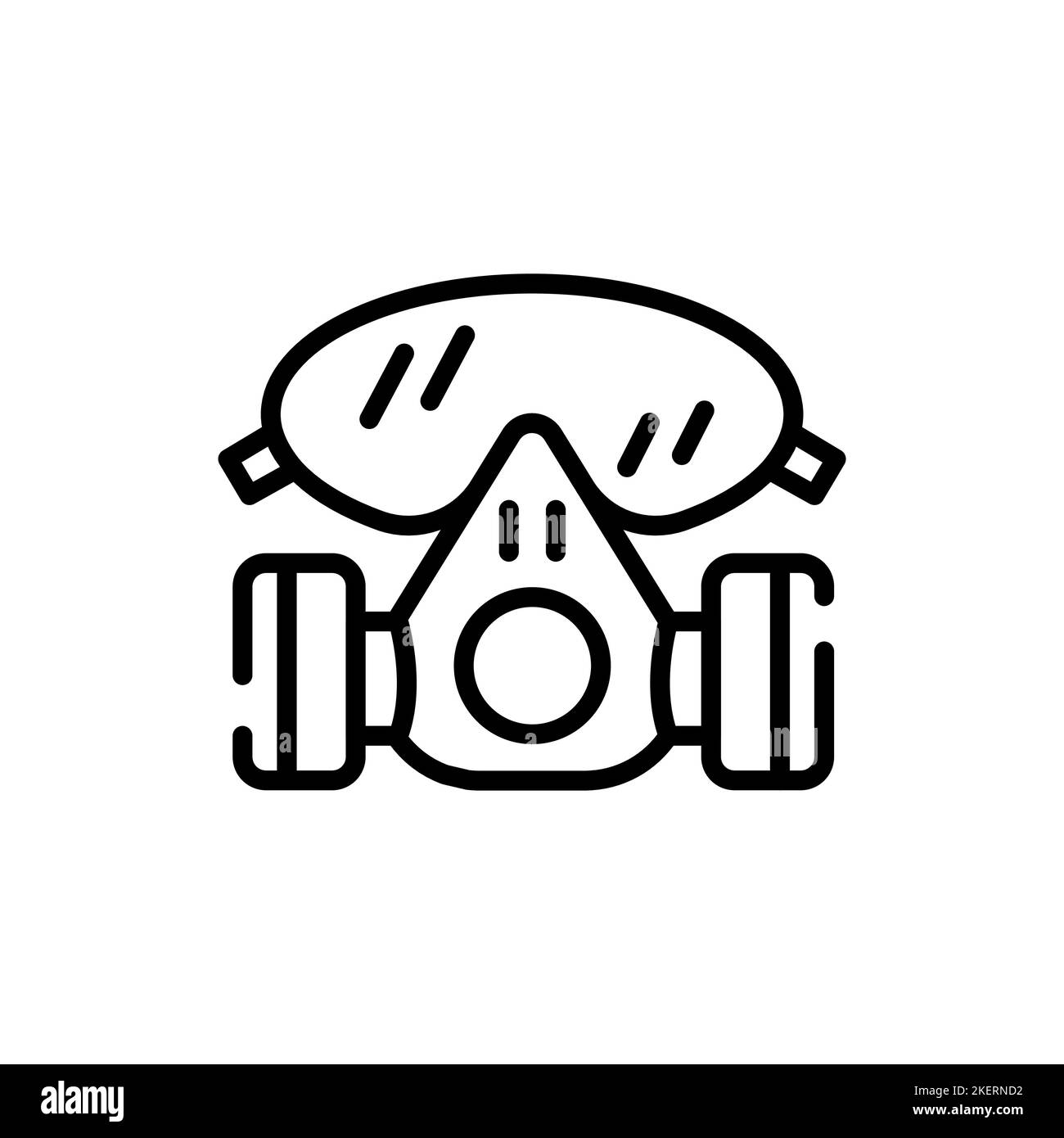 Protective gas mask black line icon. Equipment respirator. Safety ...