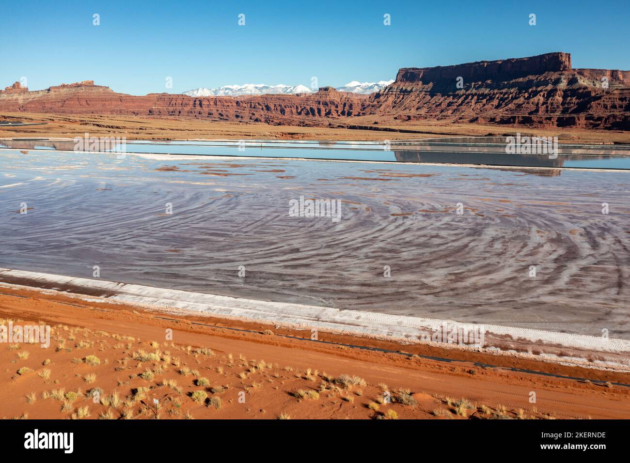 Evaporation Ponds At A Potash Mine Using A Solution Mining Method For Extracting Potash Near