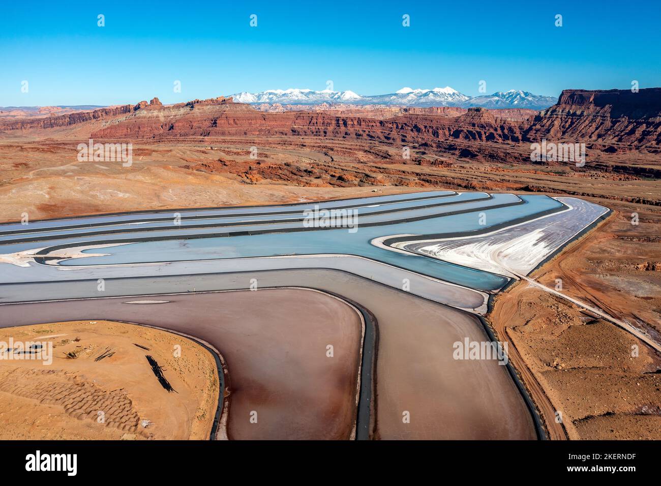 Evaporation Ponds At A Potash Mine Using A Solution Mining Method For Extracting Potash Near