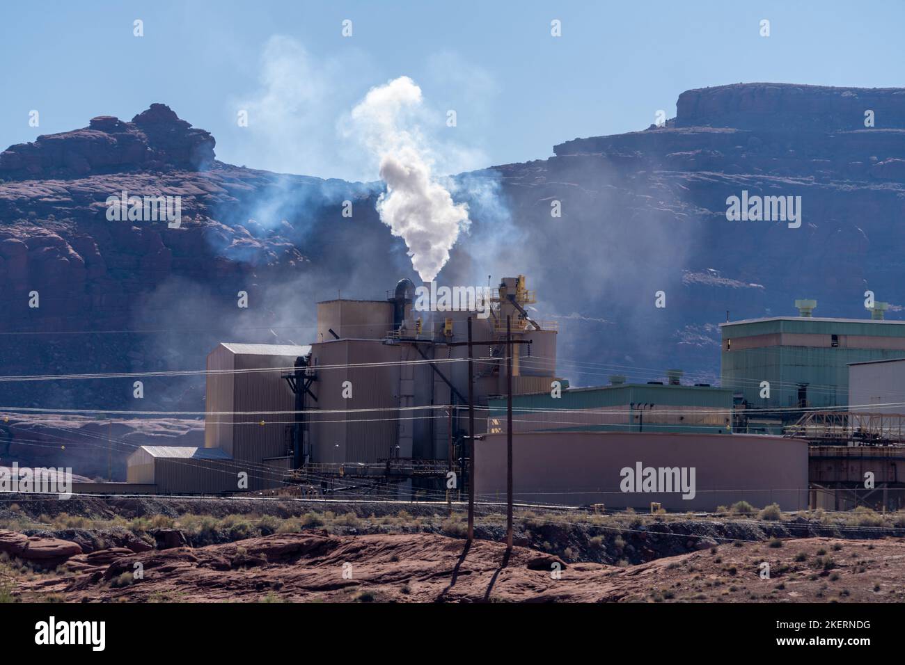 The processing plant at a potash mine using a solution-mining method ...