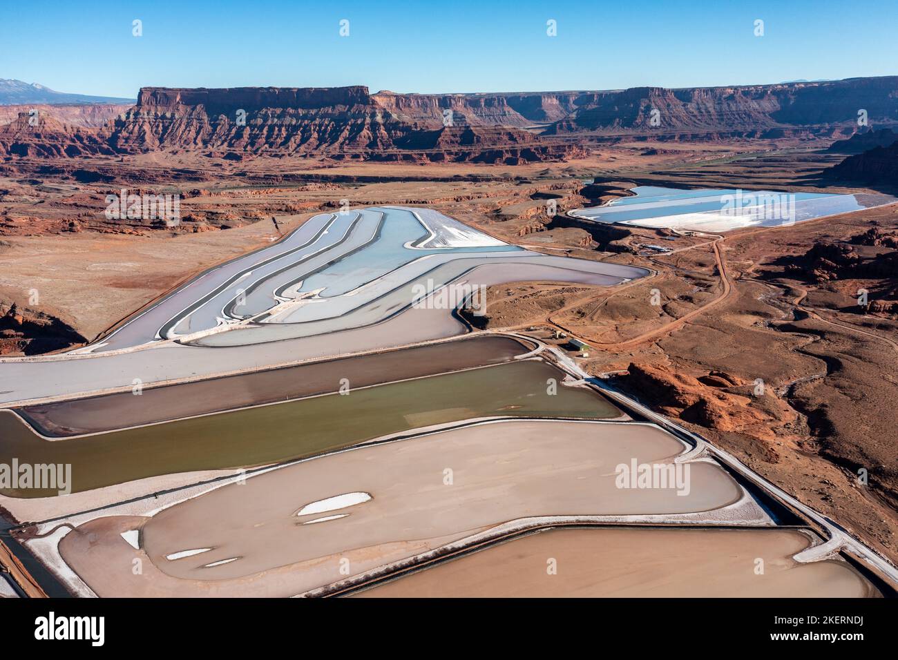 Evaporation Ponds At A Potash Mine Using A Solution Mining Method For Extracting Potash Near