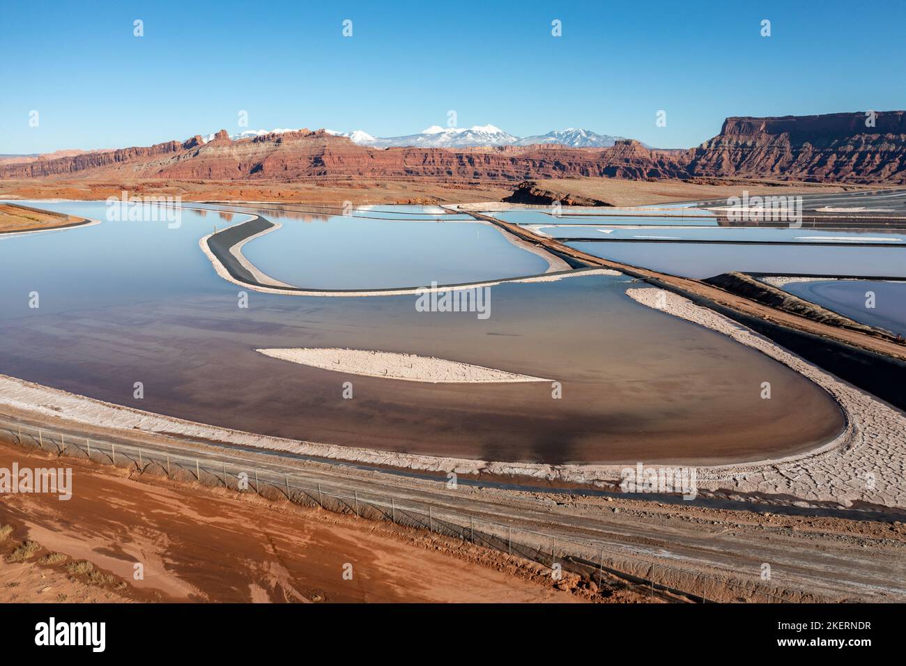 Evaporation ponds at a potash mine using a solution mining method for ...