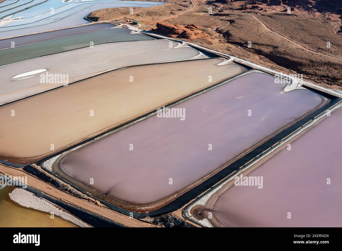 Evaporation Ponds At A Potash Mine Using A Solution Mining Method For Extracting Potash Near