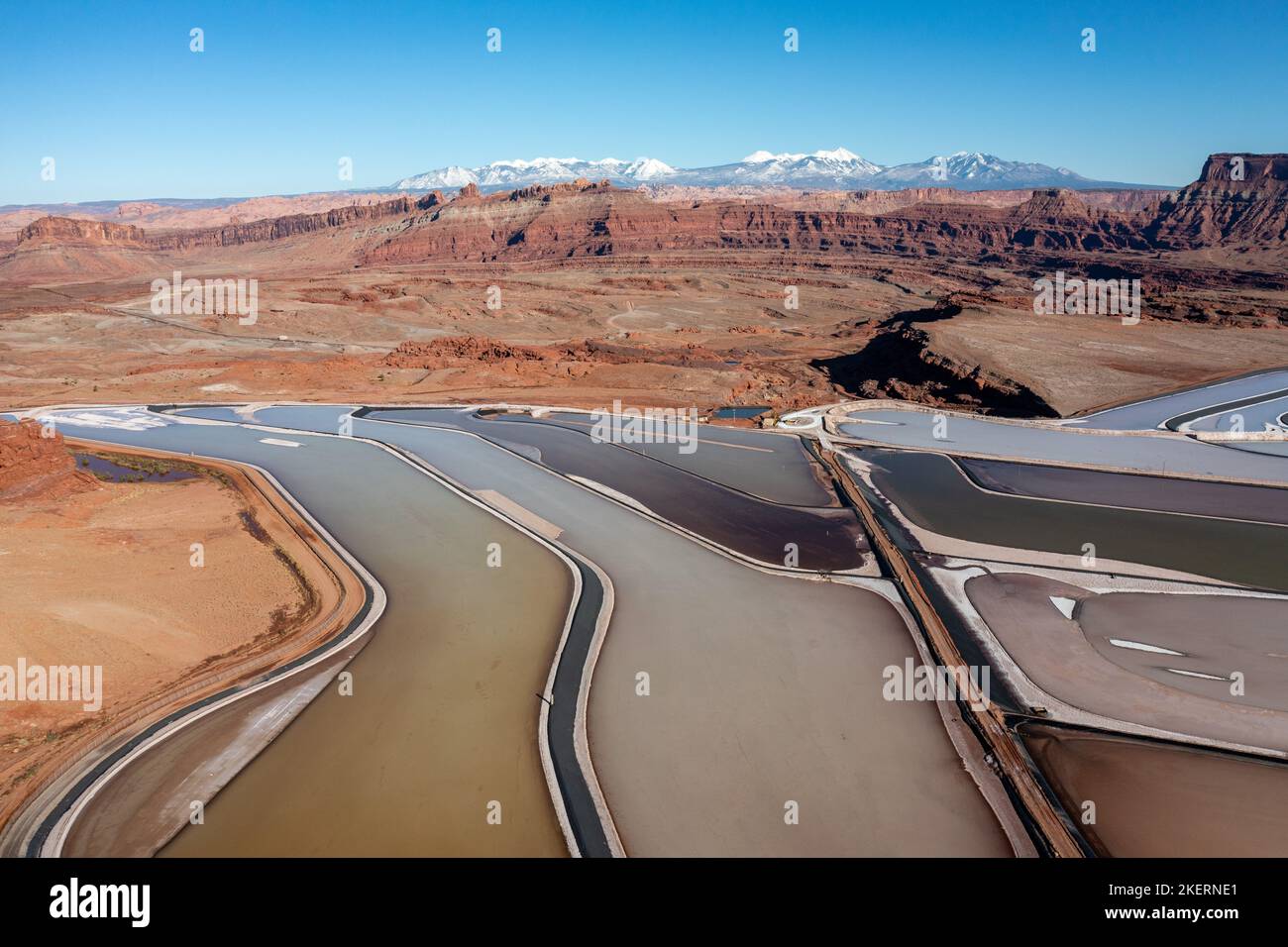 Evaporation ponds at a potash mine using a solution mining method for ...