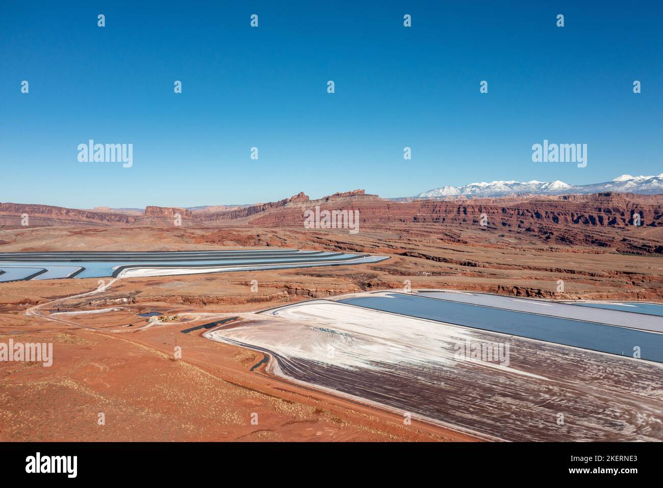 Evaporation Ponds At A Potash Mine Using A Solution Mining Method For Extracting Potash Near