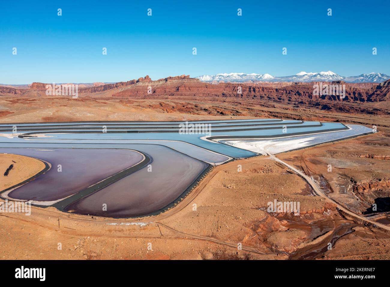 Evaporation Ponds At A Potash Mine Using A Solution Mining Method For Extracting Potash Near