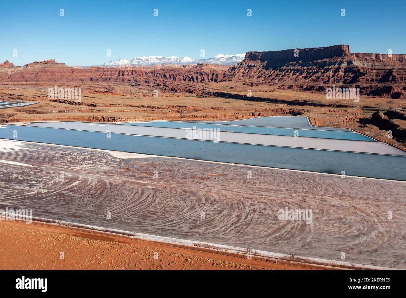 Evaporation Ponds At A Potash Mine Using A Solution Mining Method For Extracting Potash Near
