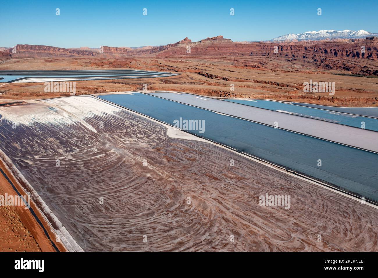 Evaporation Ponds At A Potash Mine Using A Solution Mining Method For Extracting Potash Near