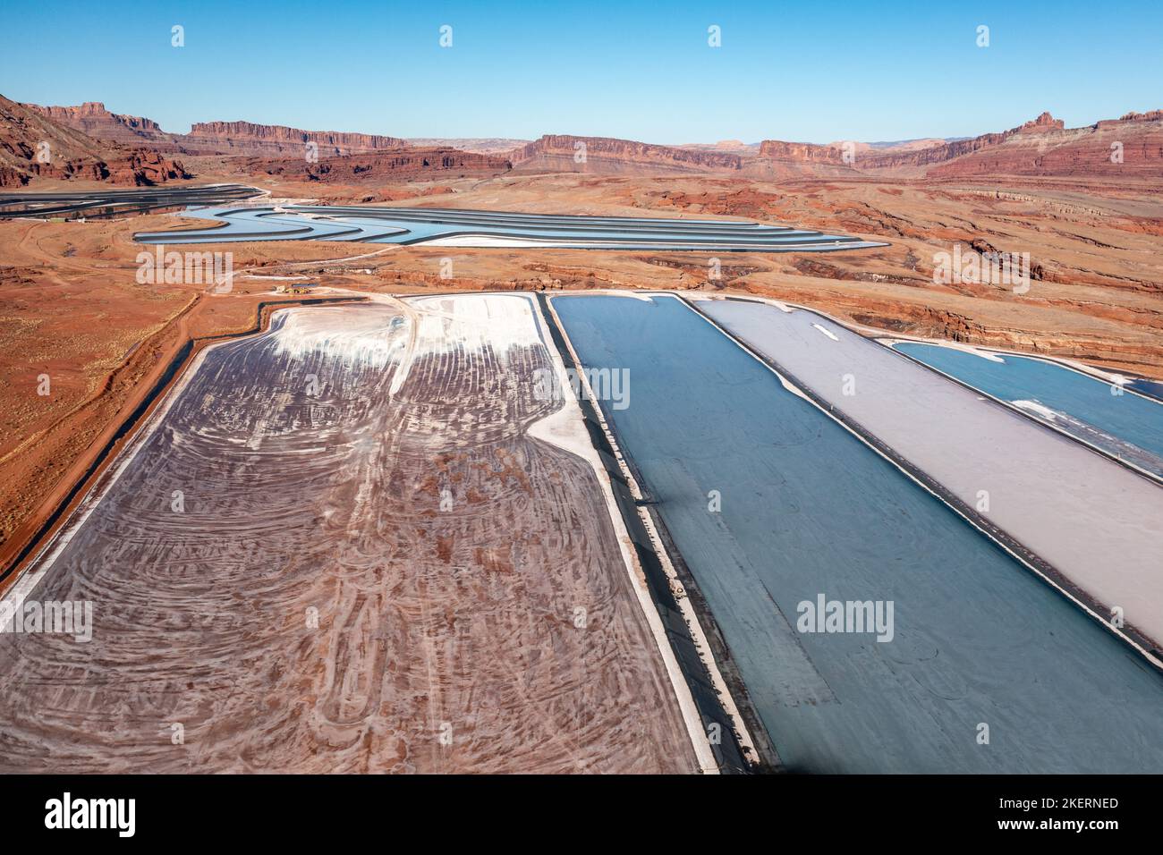Evaporation ponds at a potash mine using a solution mining method for ...