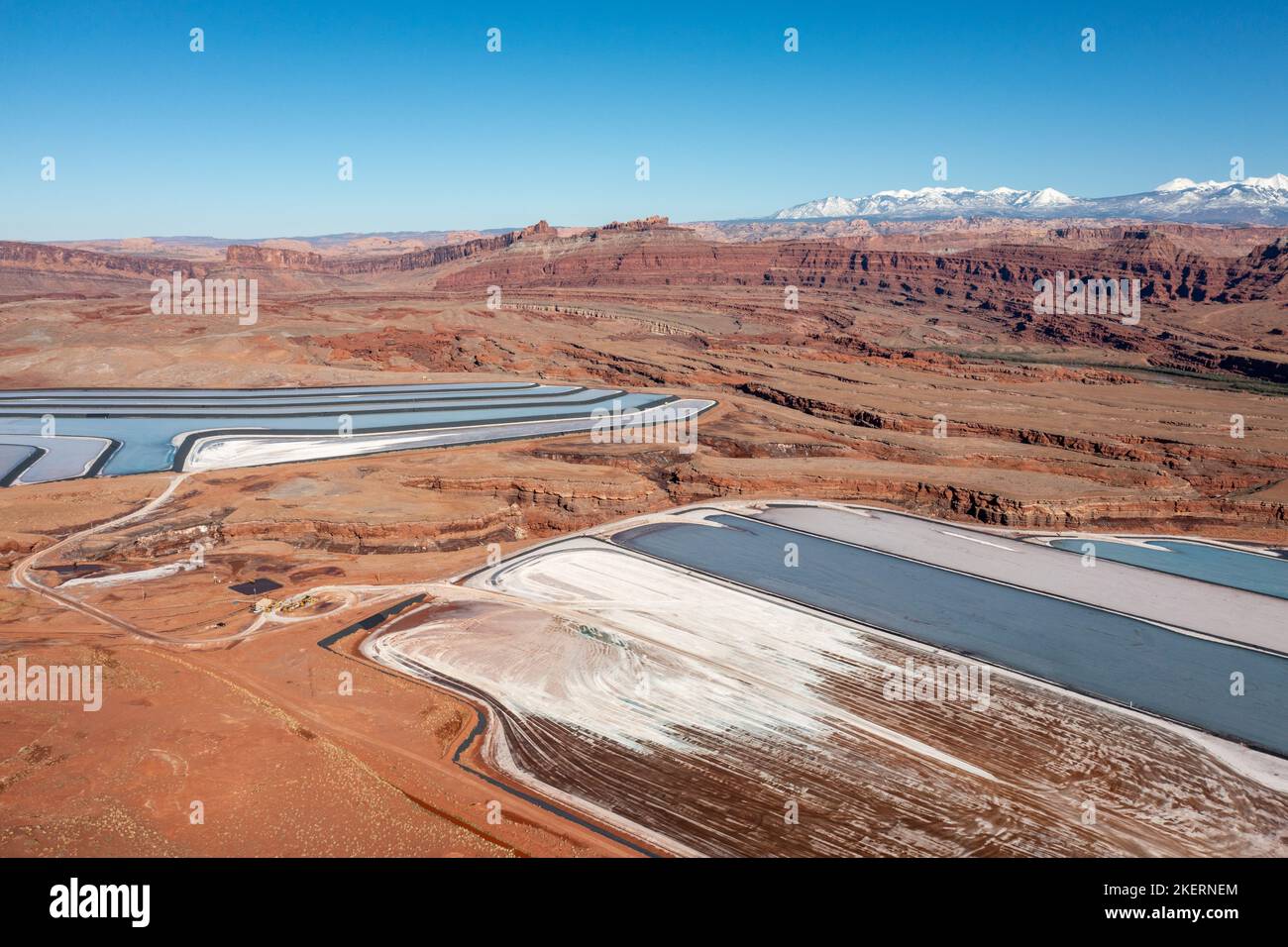 Evaporation ponds at a potash mine using a solution mining method for ...