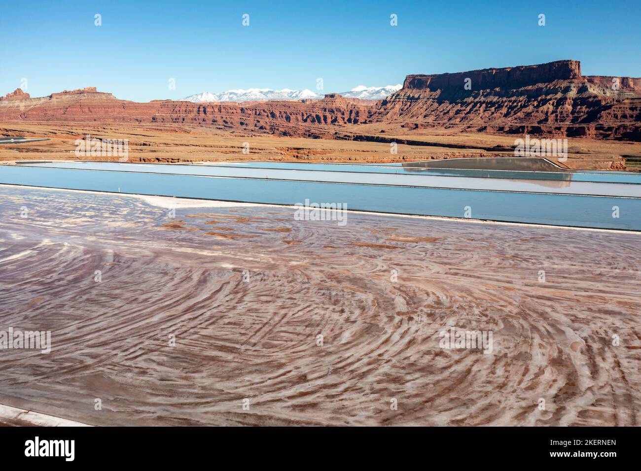 Evaporation ponds at a potash mine using a solution mining method for ...