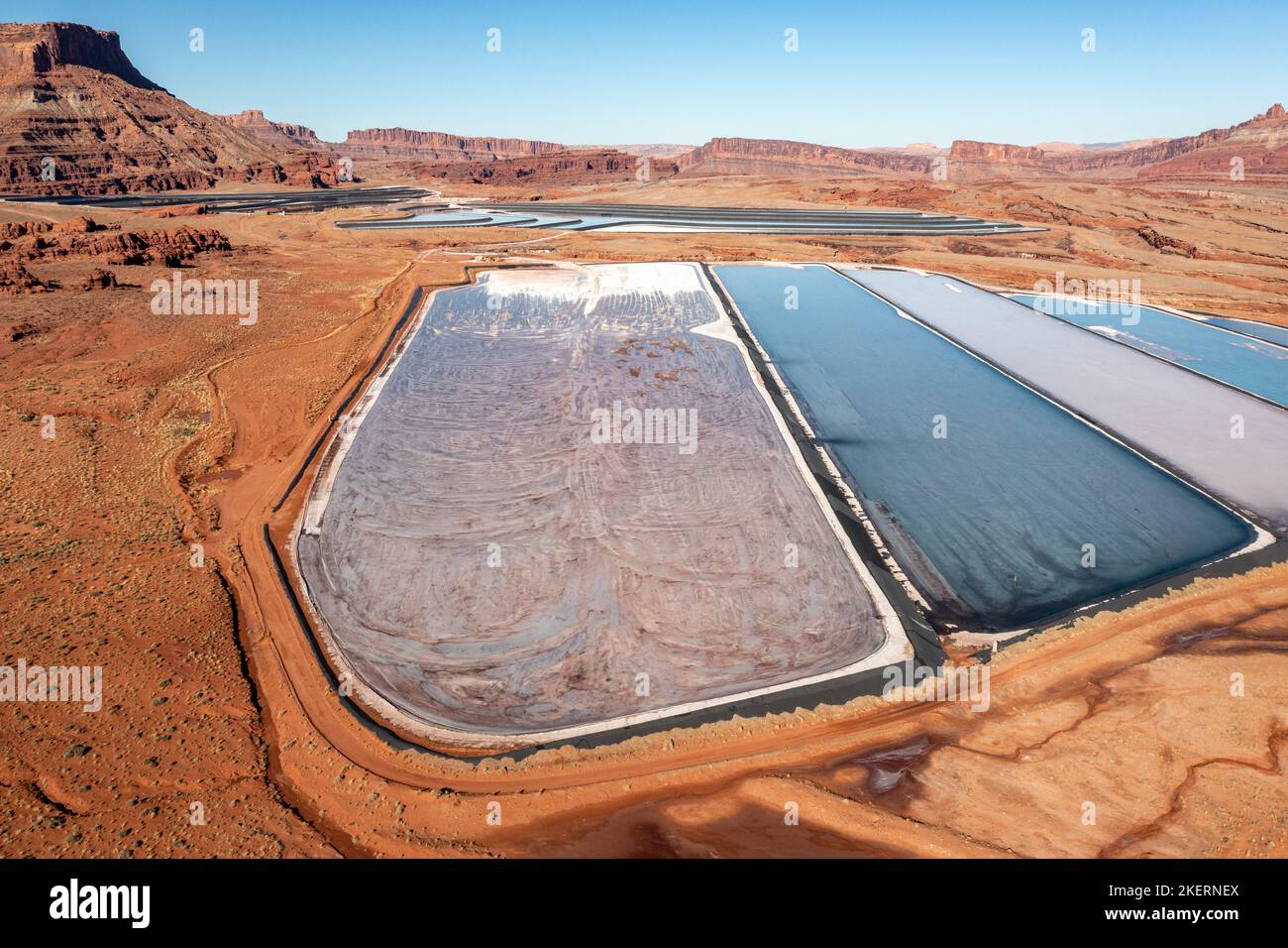 Evaporation Ponds At A Potash Mine Using A Solution Mining Method For Extracting Potash Near