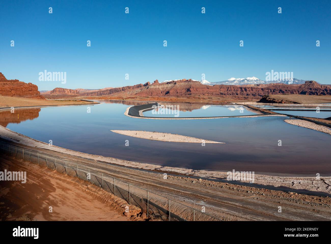 Evaporation Ponds At A Potash Mine Using A Solution Mining Method For Extracting Potash Near