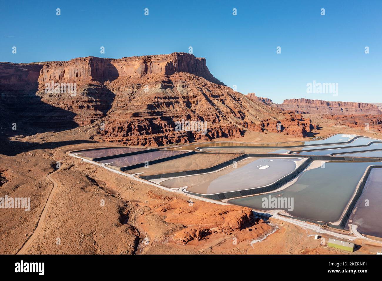 Evaporation Ponds At A Potash Mine Using A Solution Mining Method For Extracting Potash Near