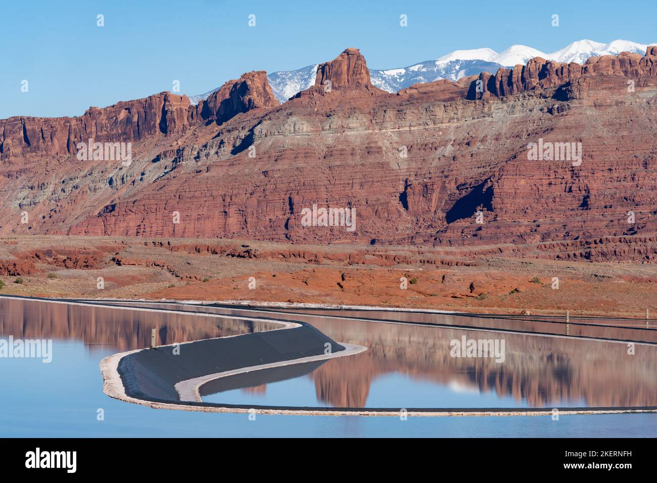 Evaporation ponds at a potash mine using a solution mining method for ...