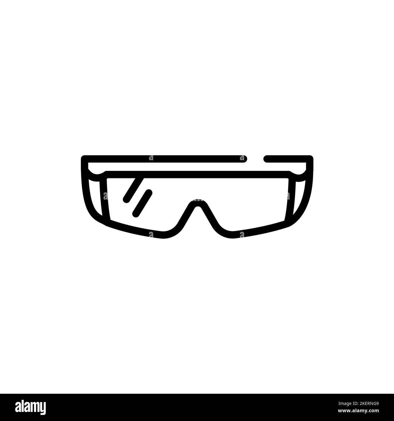 Protection glasses black line icon. Eye safety. Work equipment Stock ...