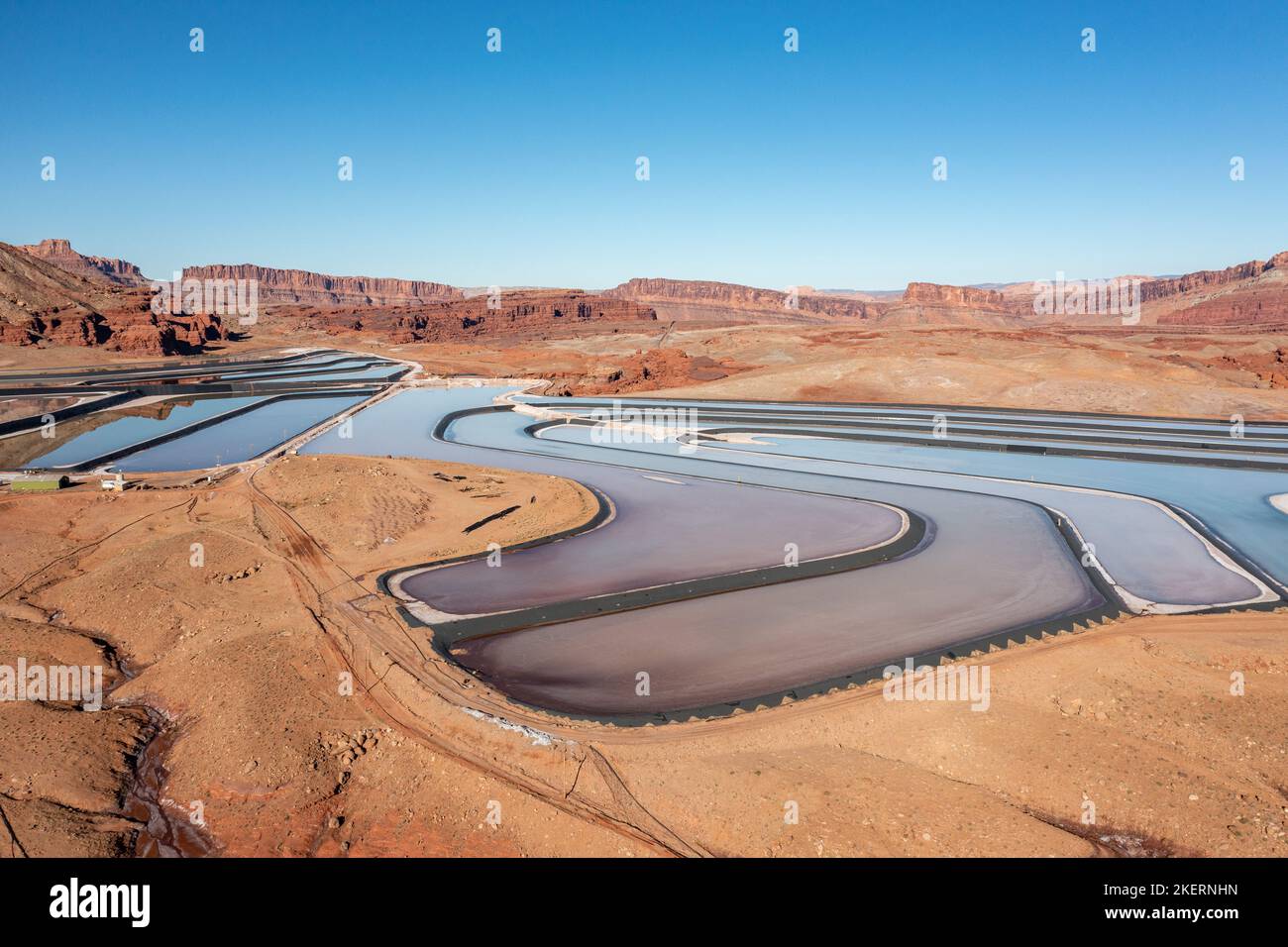 Evaporation Ponds At A Potash Mine Using A Solution Mining Method For Extracting Potash Near