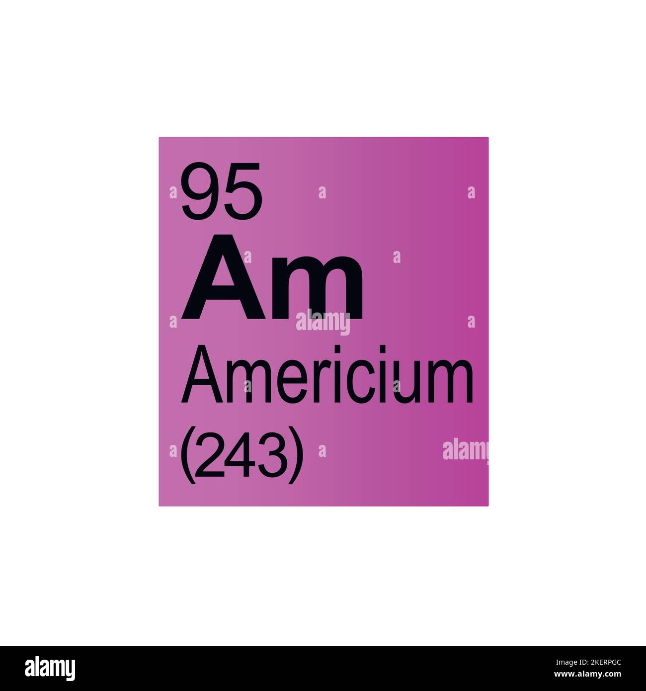 Americium chemical element of Mendeleev Periodic Table on pink ...