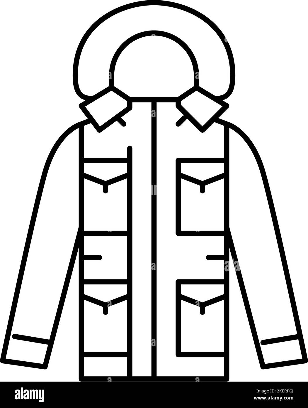 parka outerwear male line icon vector illustration Stock Vector Image ...