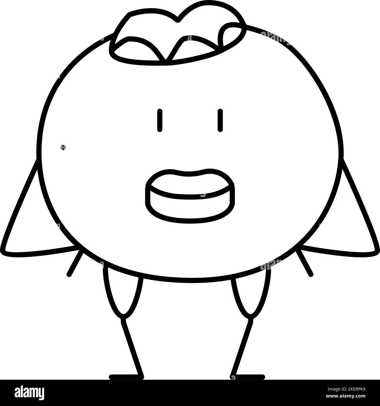 character blueberry line icon vector illustration Stock Vector Image ...