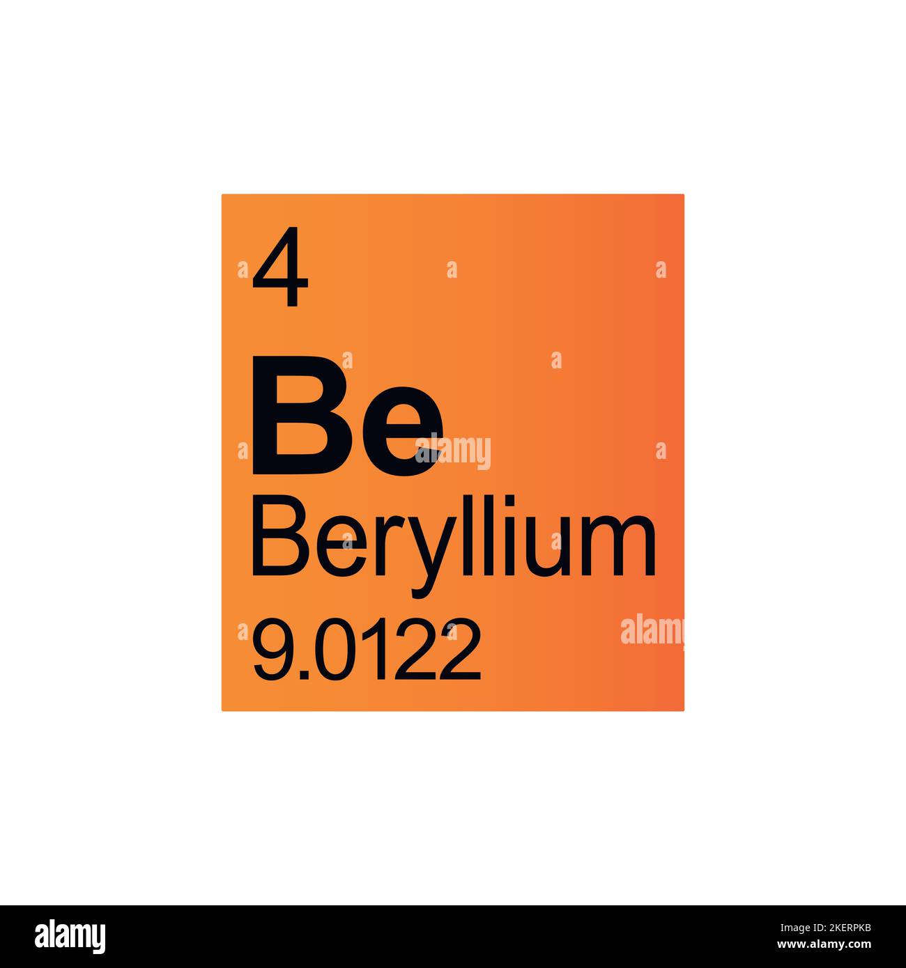 Beryllium chemical element of Mendeleev Periodic Table on red ...