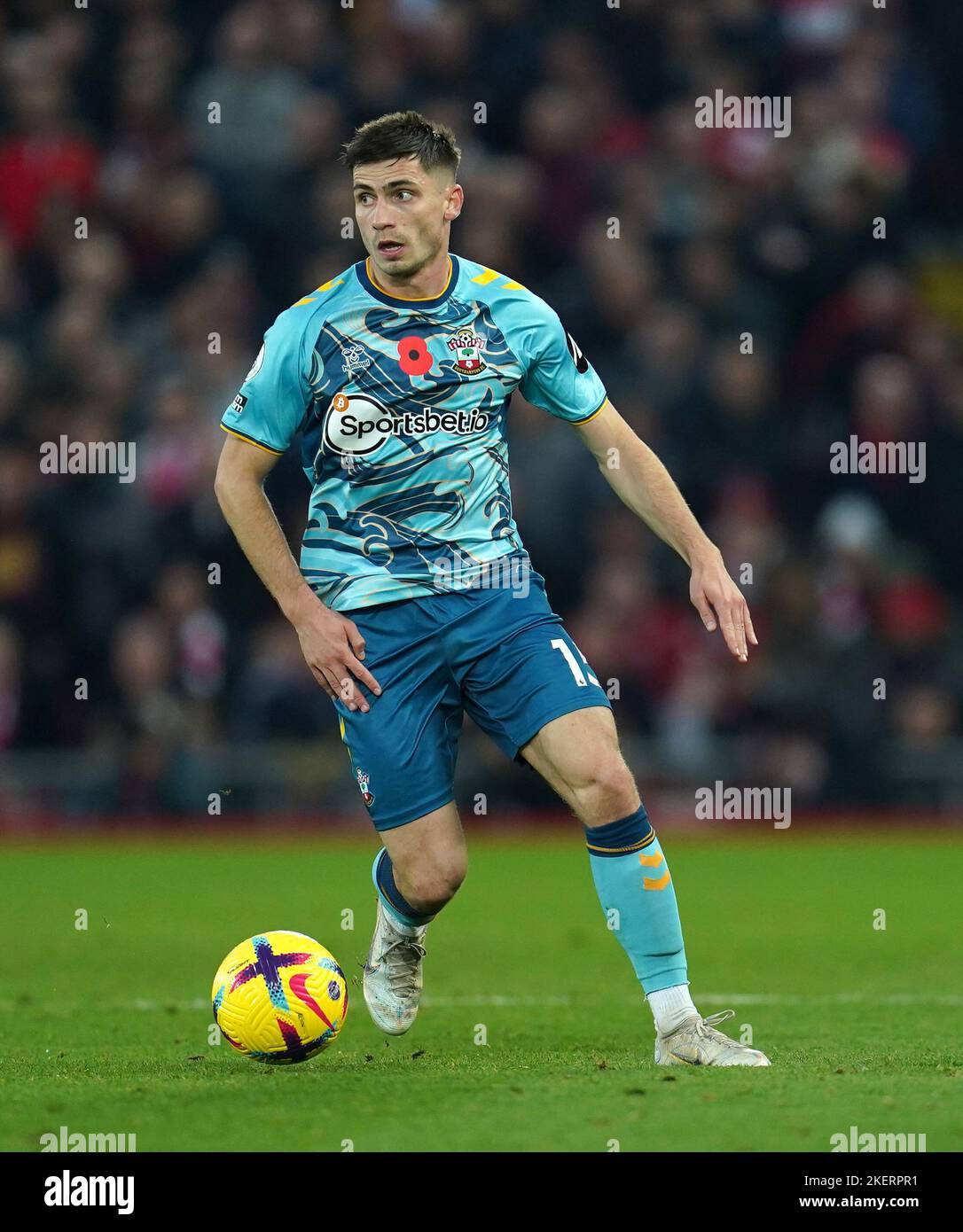 Southampton's Romain Perraud during the Premier League match at Anfield ...