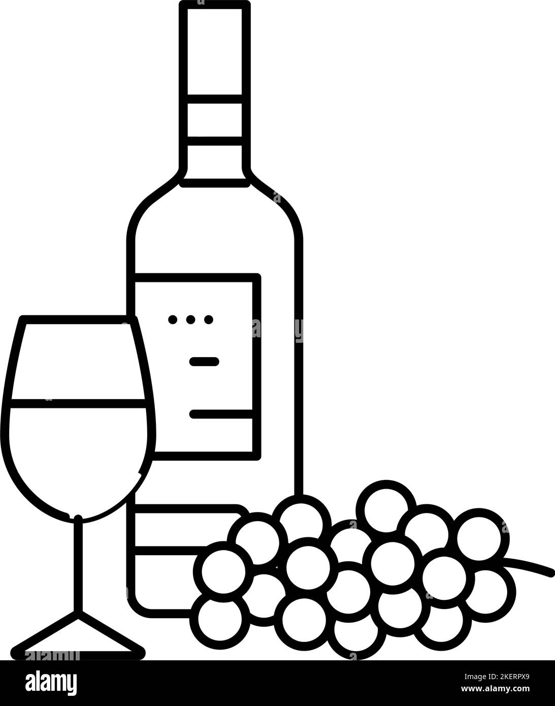 red wine bottle line icon vector illustration Stock Vector Image & Art ...
