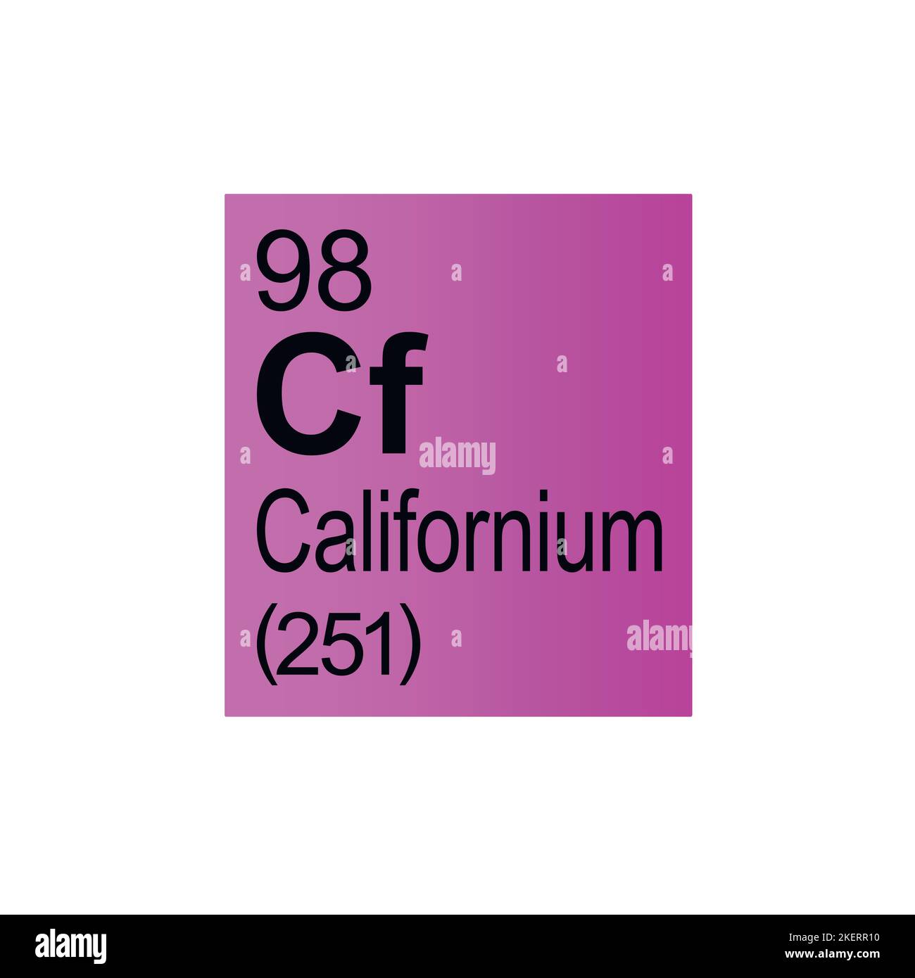 Californium chemical element of Mendeleev Periodic Table on pink ...