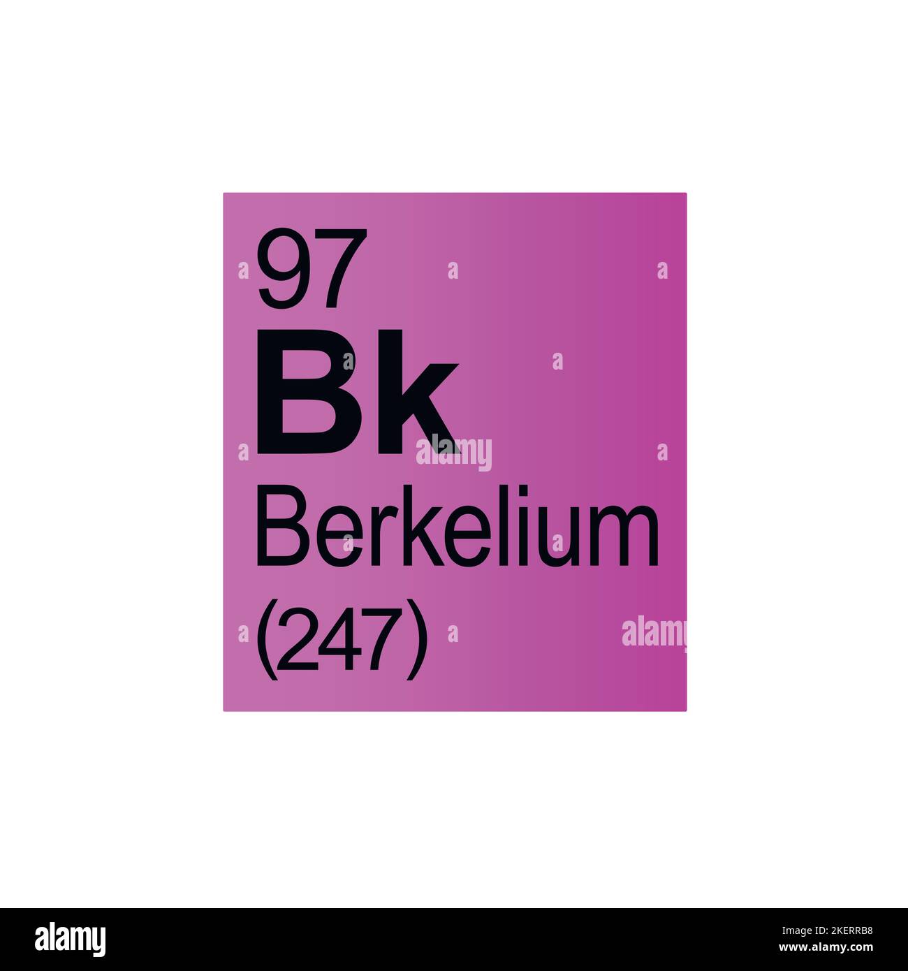 Berkelium chemical element of Mendeleev Periodic Table on pink ...
