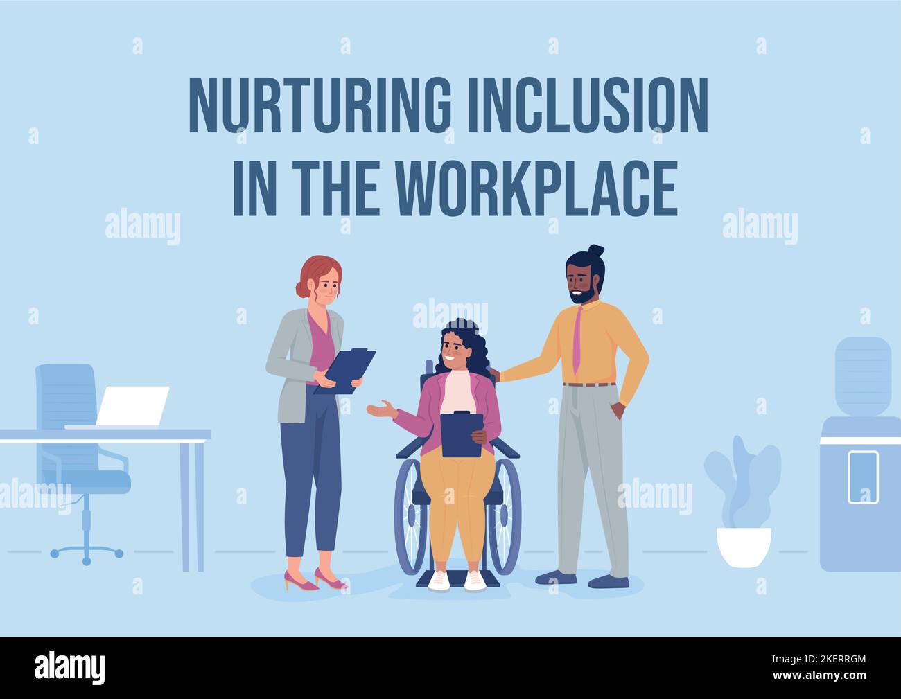 Nurturing inclusion in workplace flat vector banner template Stock Vector Image & Art - Alamy