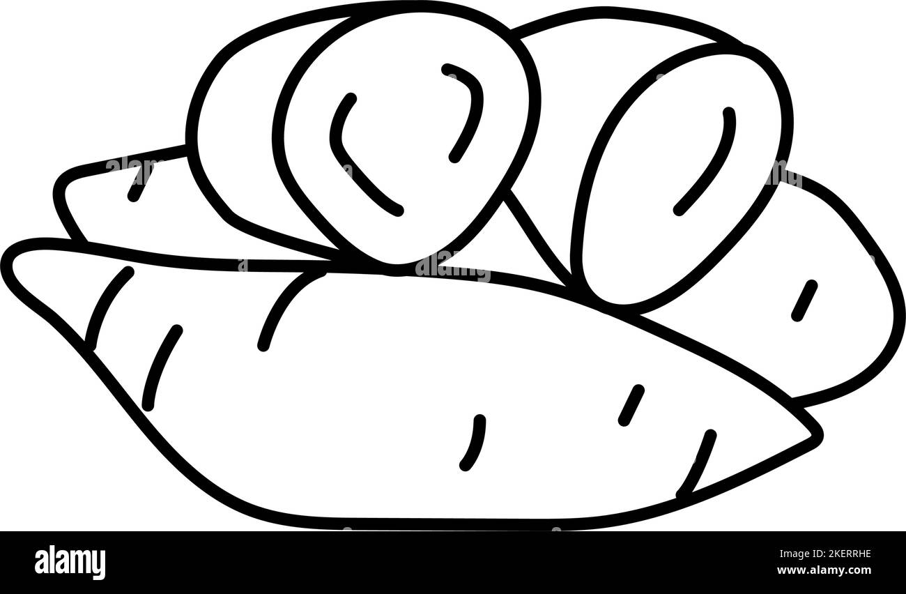 cut purple sweet potato line icon vector illustration Stock Vector ...