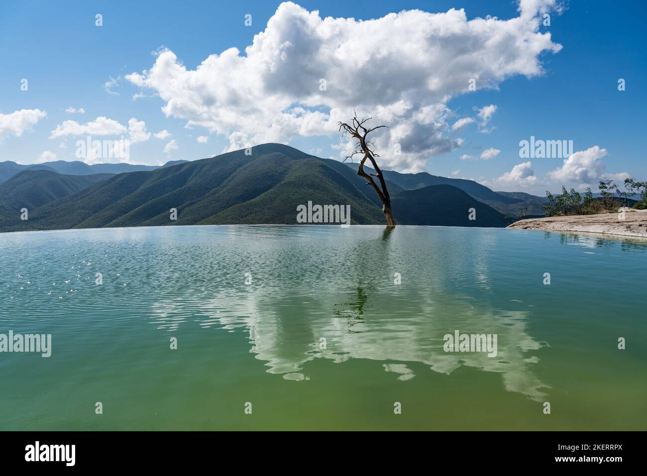 A mineral water pool in the Amphitheater above the Cascada Chica or ...