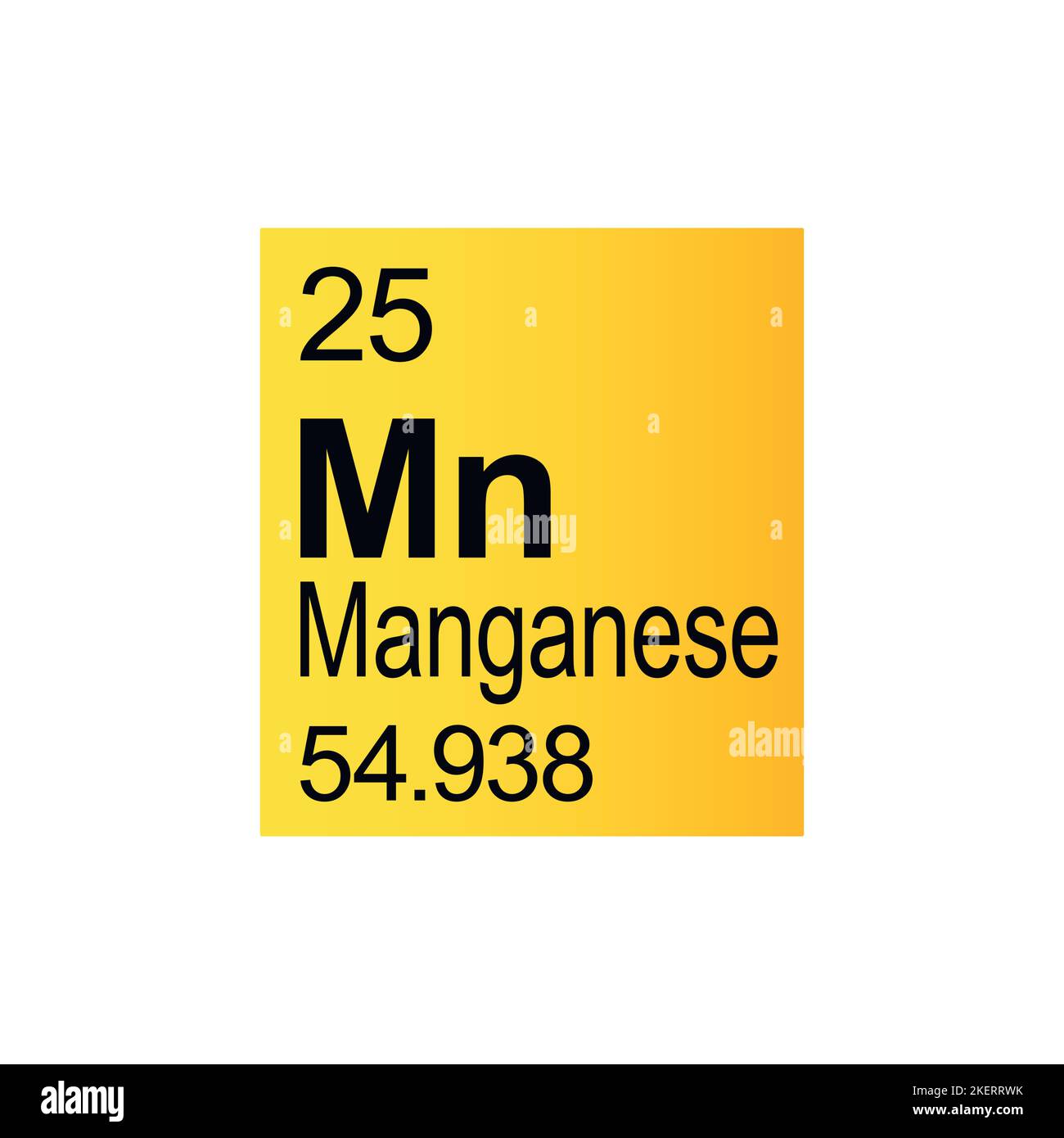 Manganese Chemical Element Of Mendeleev Periodic Table On Yellow