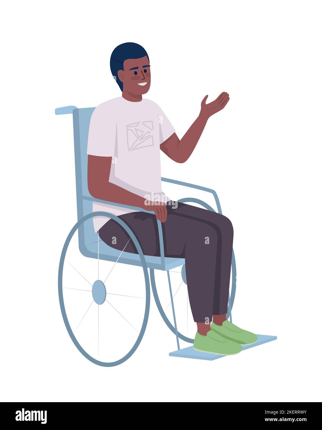 Happy man with disability semi flat color vector character Stock Vector ...