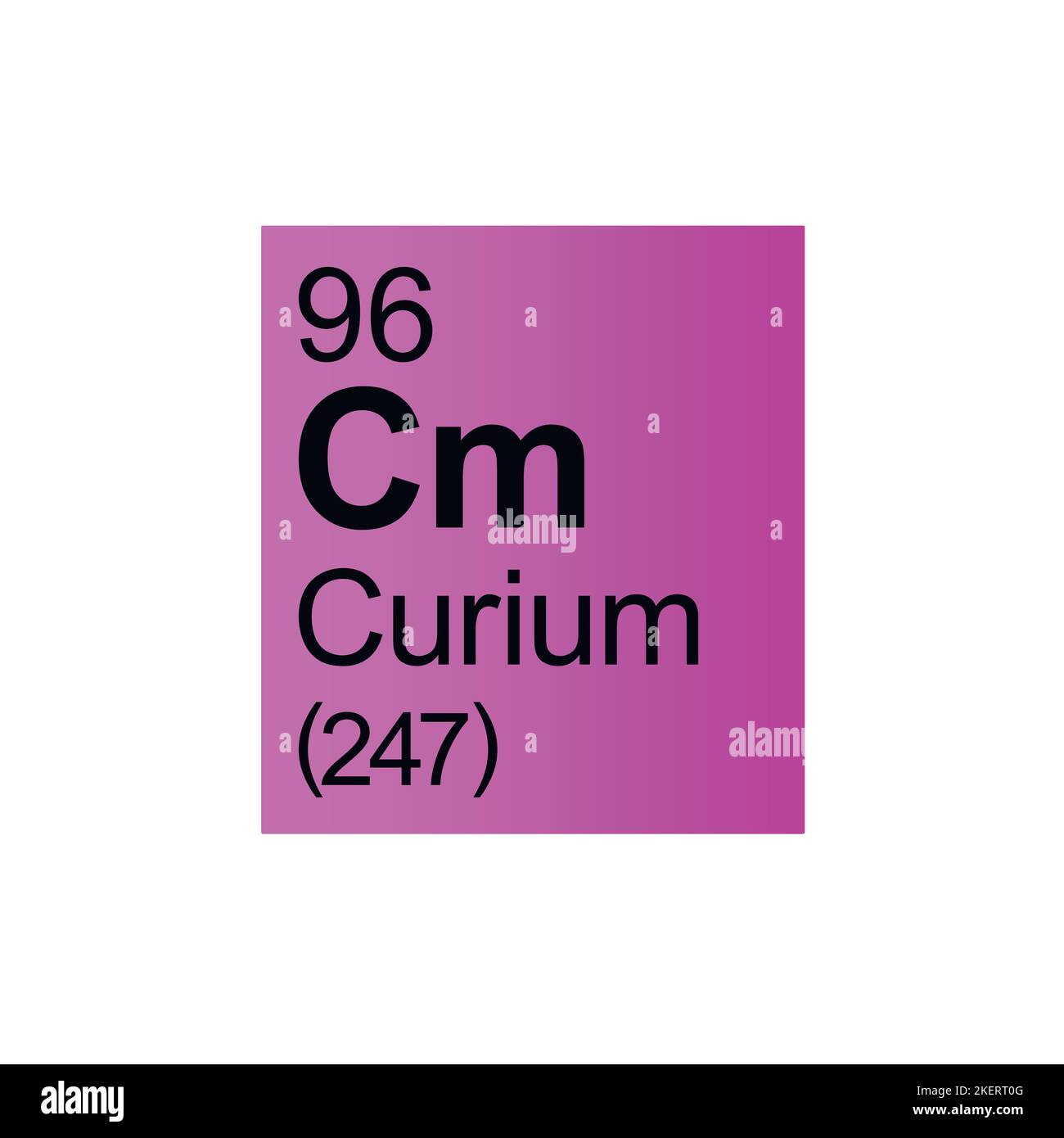 Curium chemical element of Mendeleev Periodic Table on pink background ...