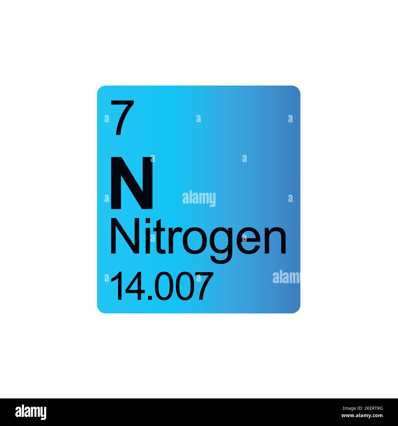 Nitrogen chemical element of Mendeleev Periodic Table on blue ...