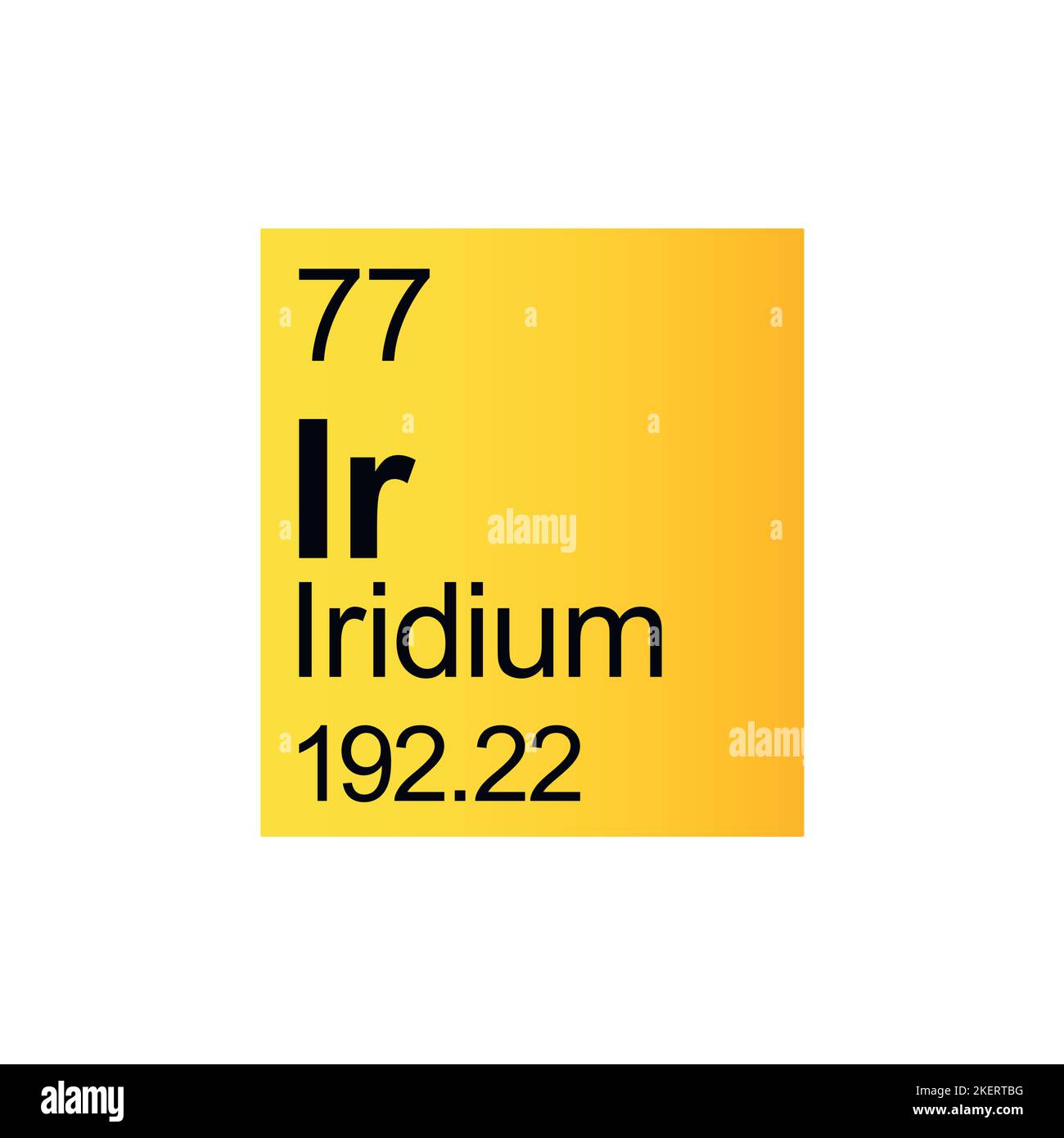 Iridium Chemical Element Of Mendeleev Periodic Table On Yellow